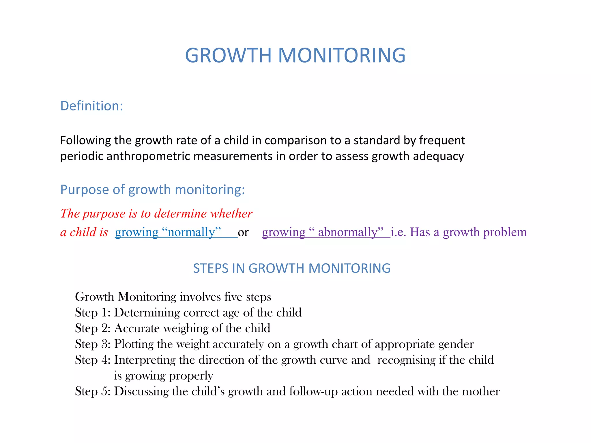 Growth assessment and monitoring | PDF