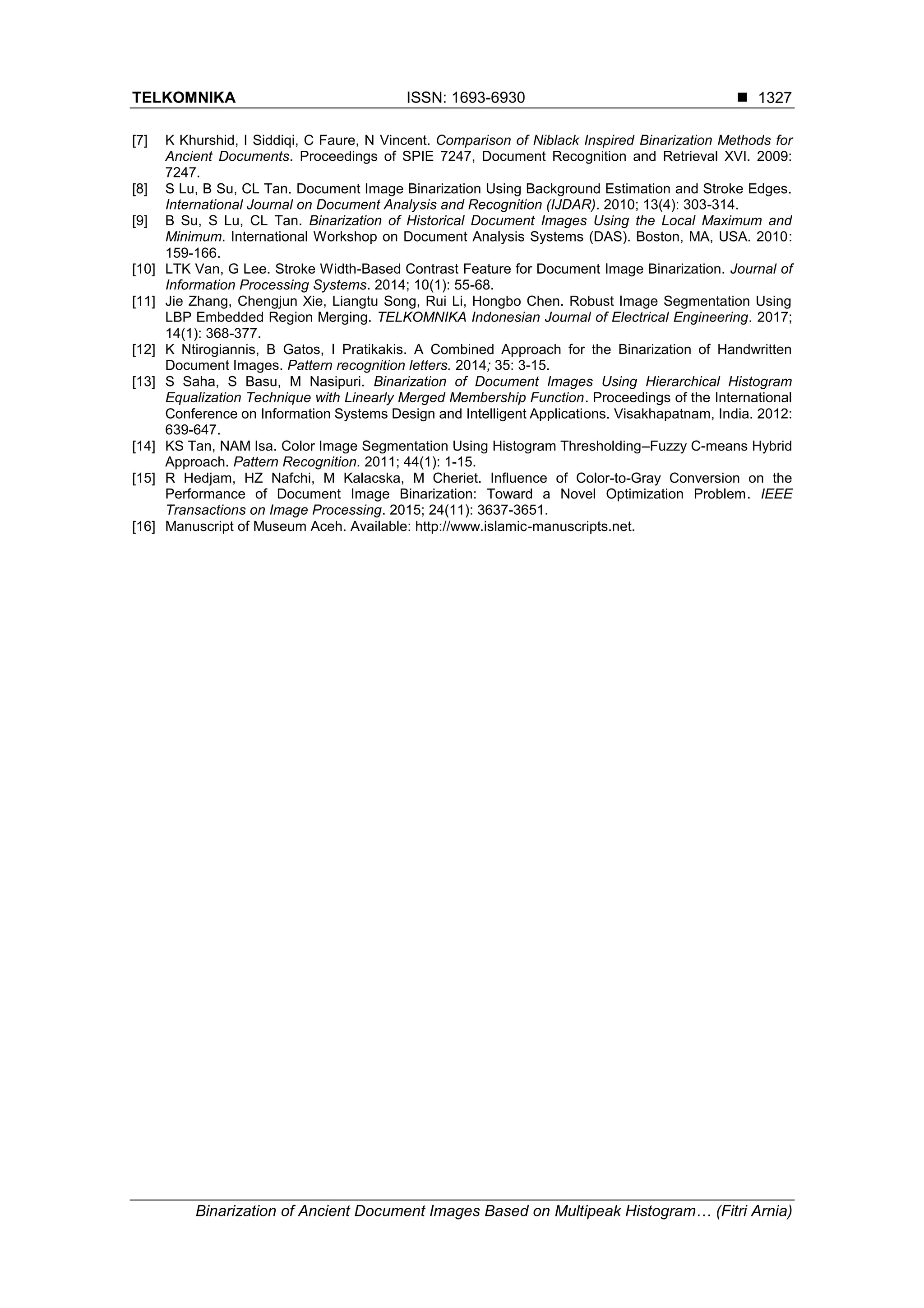 Binarization Of Ancient Document Images Based On Multipeak Histogram Assumption Pdf