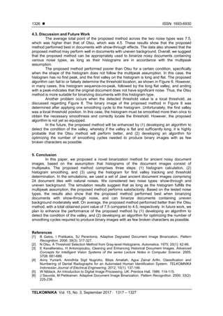 Binarization of Ancient Document Images based on Multipeak Histogram Assumption | PDF