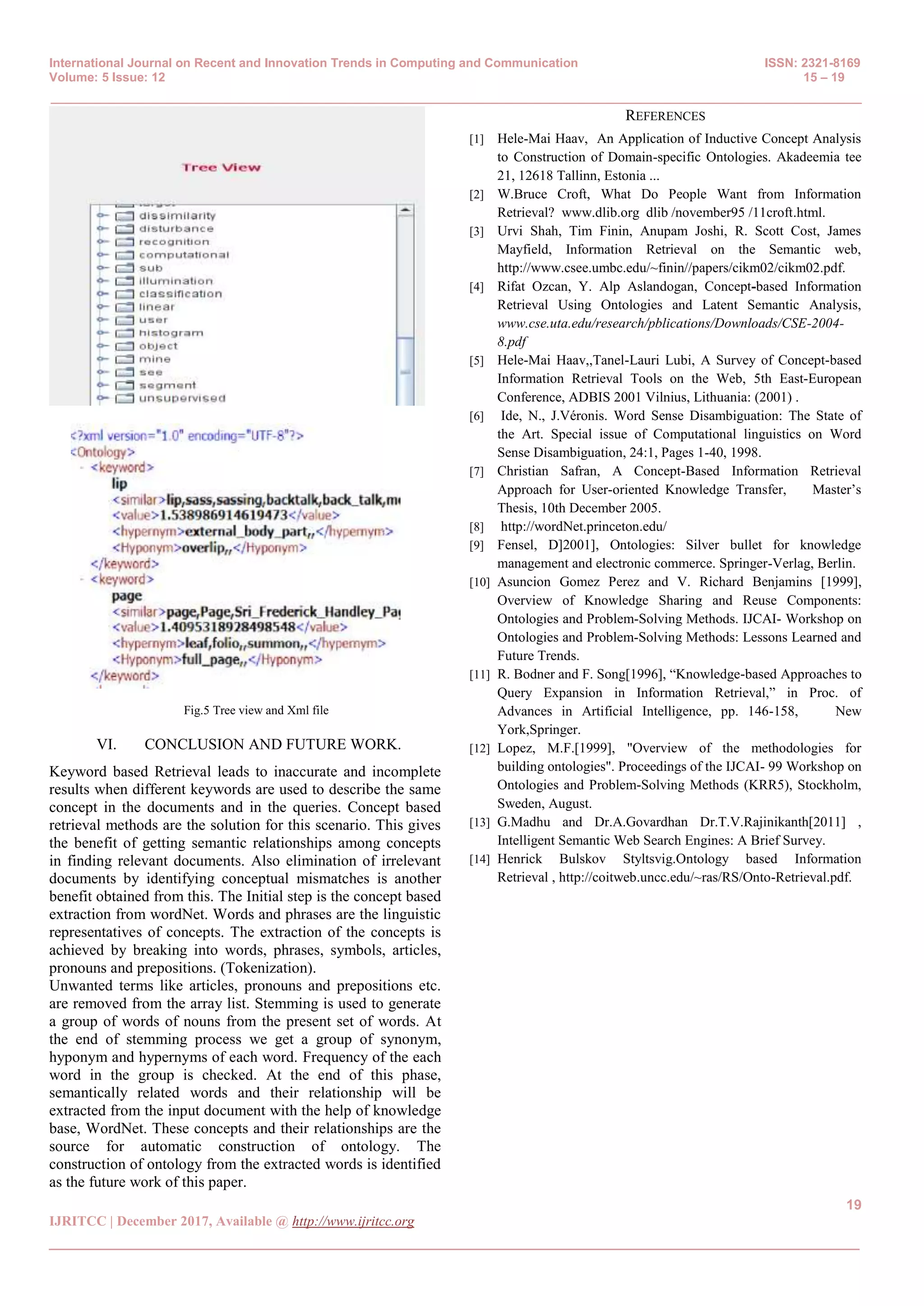 Information Retrieval on Text using Concept Similarity | PDF
