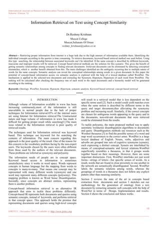 Information Retrieval on Text using Concept Similarity | PDF