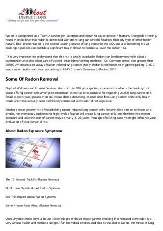 Facts About Radon Effects Revealed