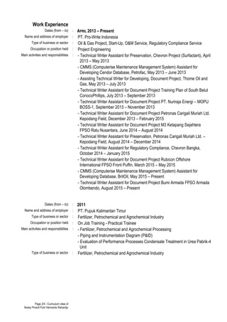Curriculum Vitae - Nosky Pinanti Putri HR | PDF