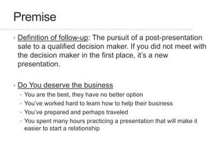 Follow up strategies | PPTX