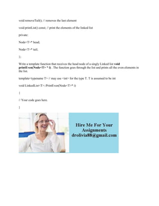 4) 15 points- Linked Lists- Consider the linked list template-type.docx ...