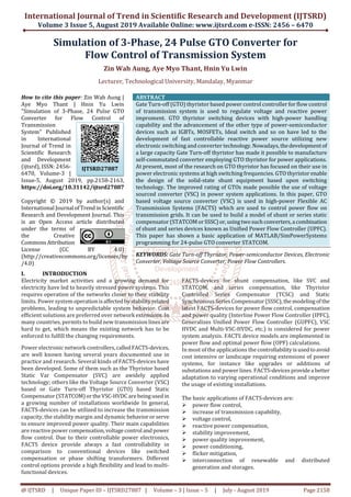 Simulation of 3 Phase, 24 Pulse GTO Converter for Flow Control of Transmission System | PDF ...