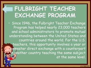 Teacher Exchange Programs | PPTX