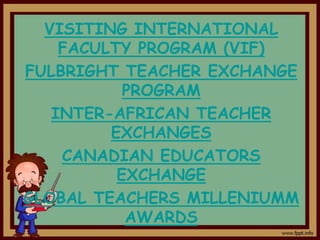 Teacher Exchange Programs | PPTX