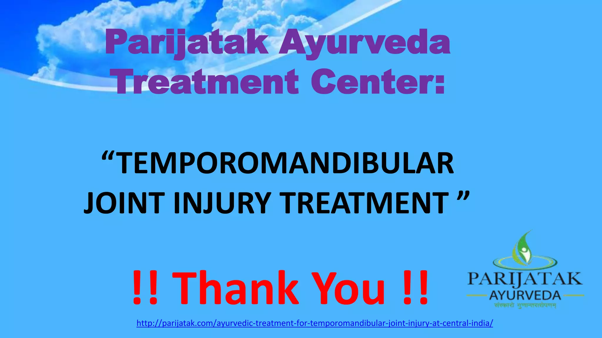 TEMPOROMANDIBULAR JOINT INJURY TREATMENT | PPTX