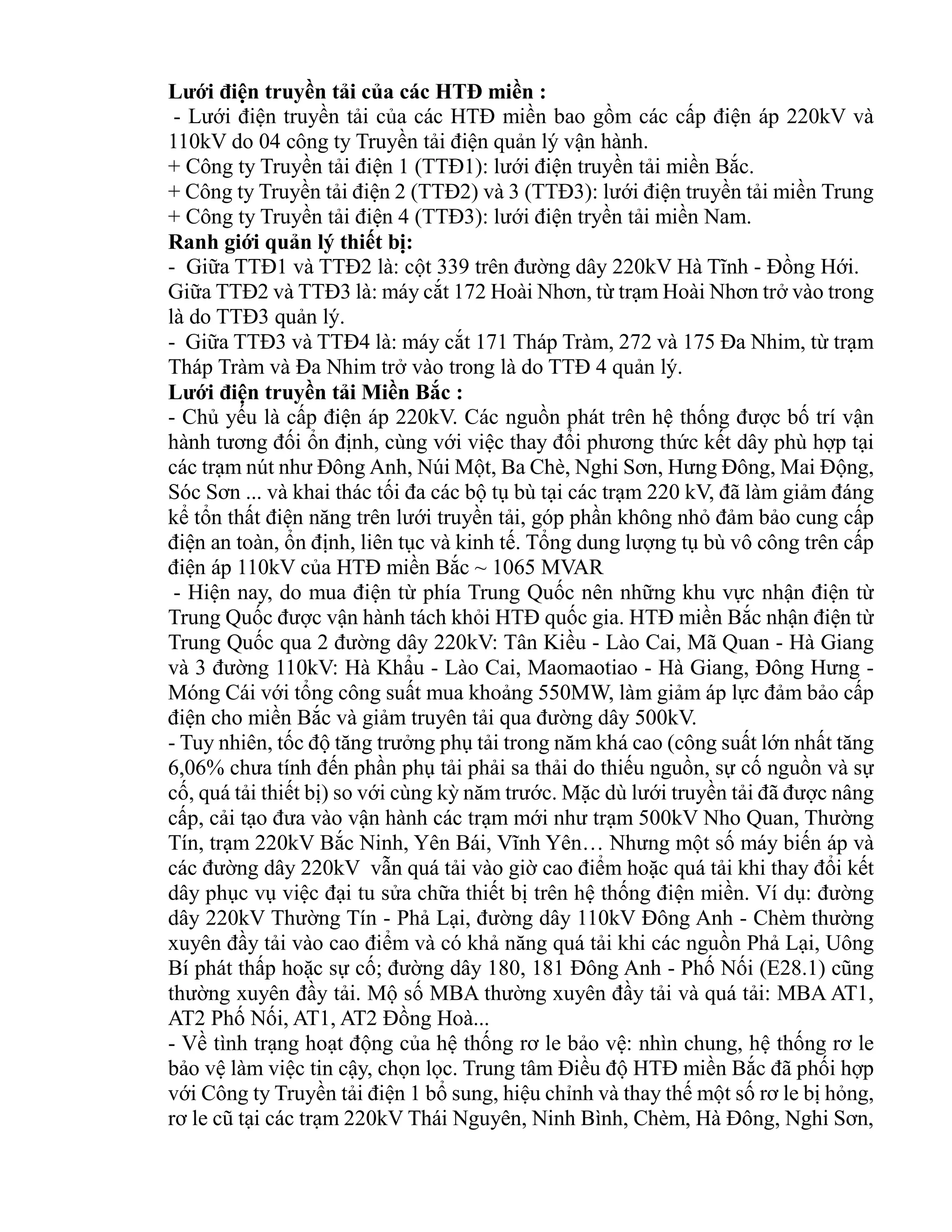 Tổng quan về hệ thống điện việt nam | PDF