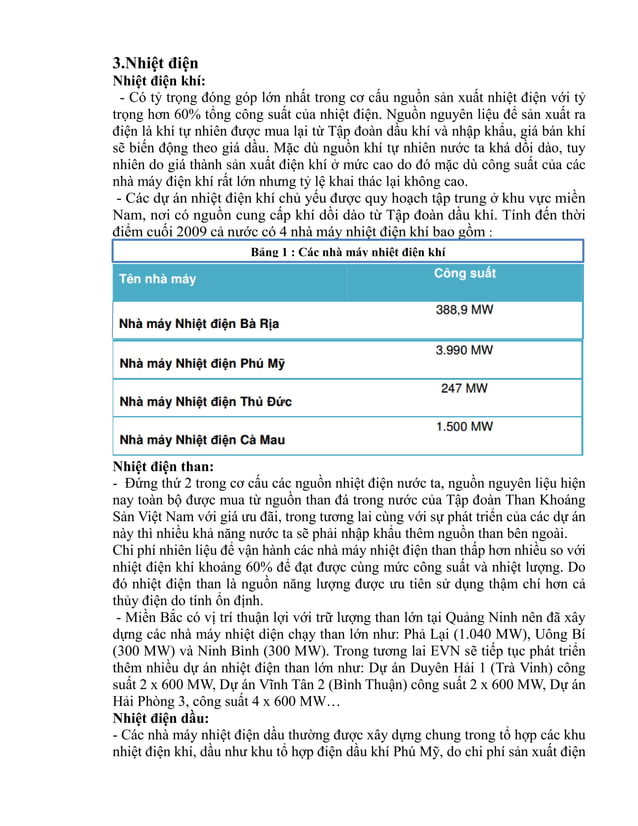 Tổng quan về hệ thống điện việt nam | PDF