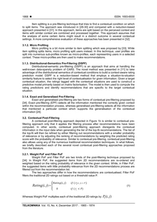 A Comprehensive Survey on Comparisons across Contextual Pre-Filtering ...
