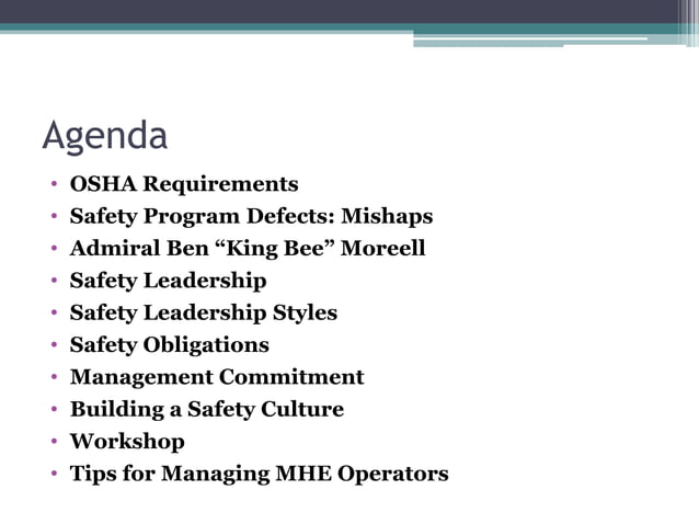 Leadership and Safety Management for MHE Operations | PPSX