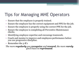 Leadership and Safety Management for MHE Operations | PPSX