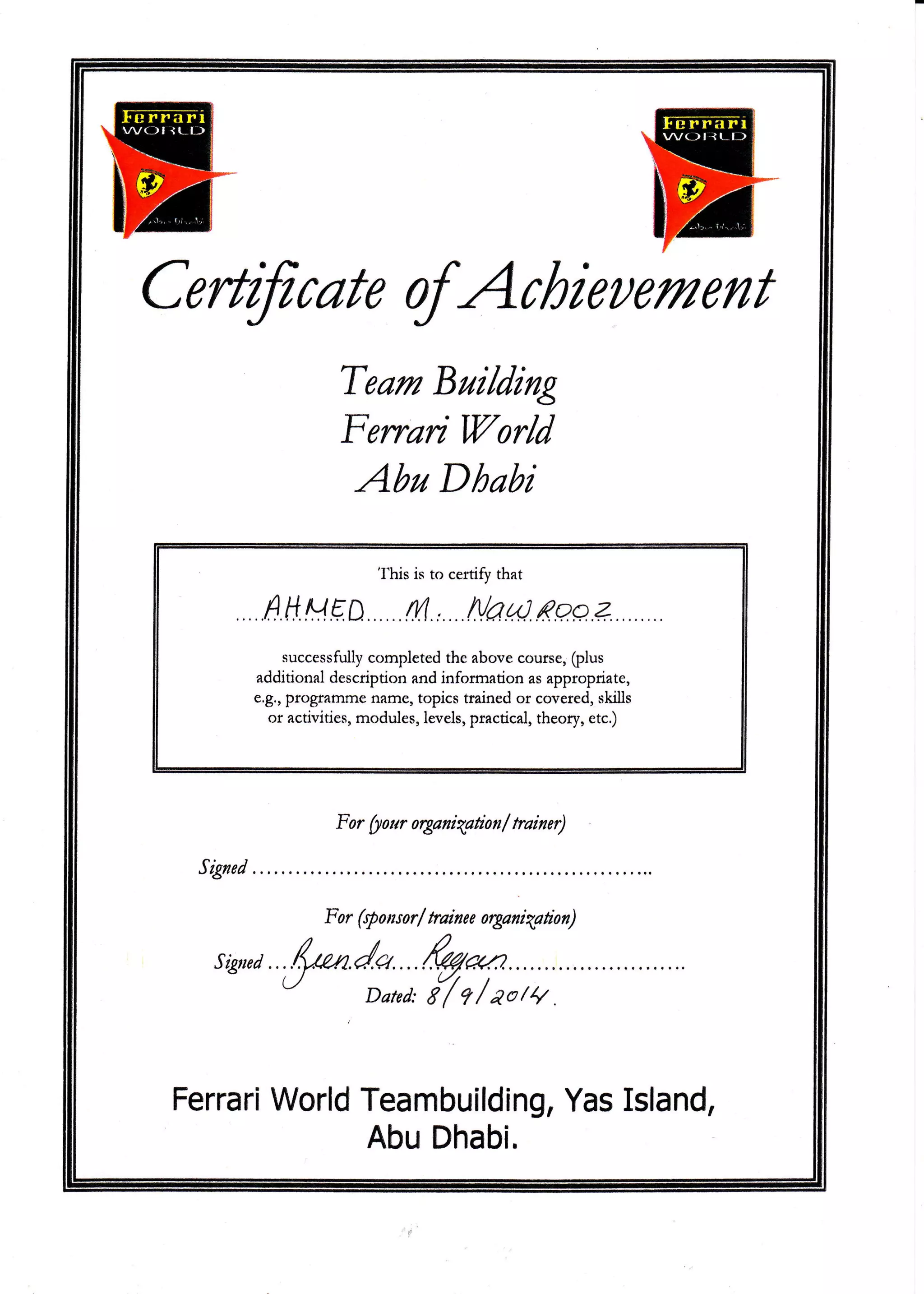 Team Building - Ferrari World | PDF
