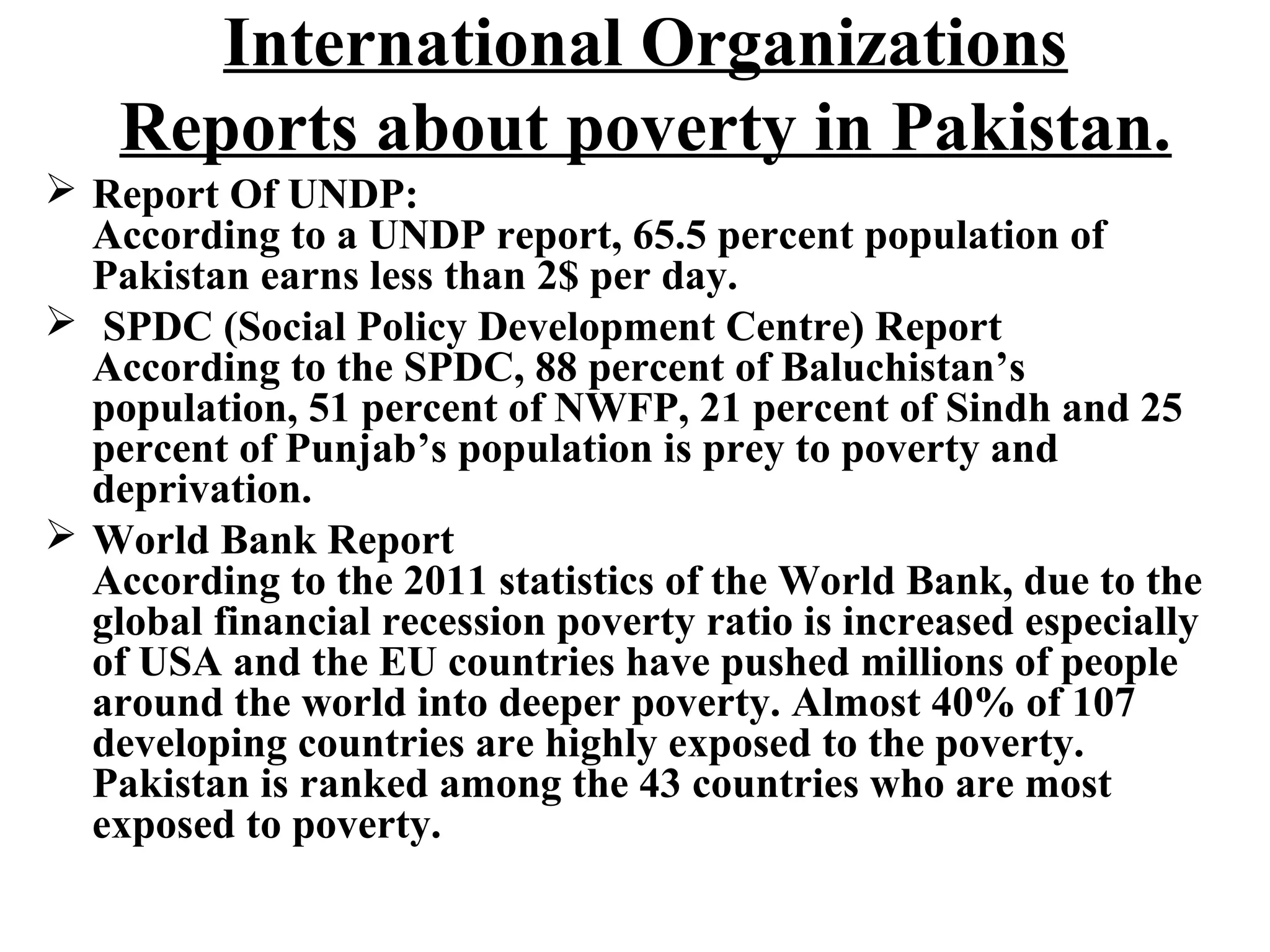 POVERTY IN PAKISTAN | PPT