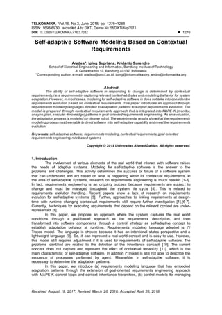 Self-adaptive Software Modeling Based on Contextual Requirements | PDF