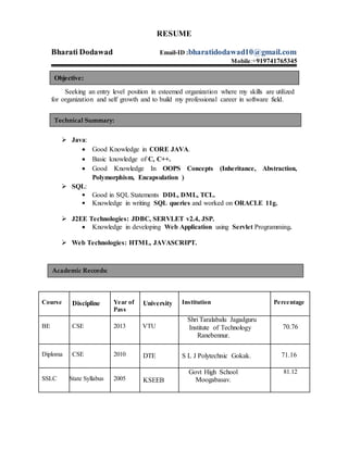 Bharati Resume | DOCX