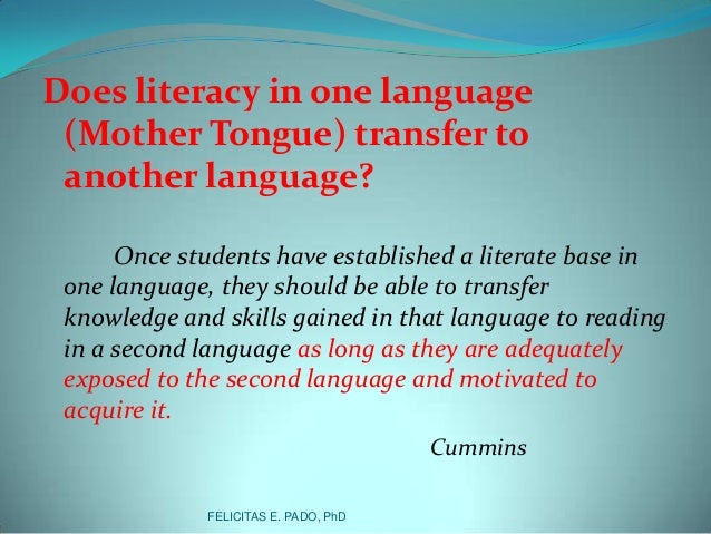 Mother tongue K-12 Grade 2