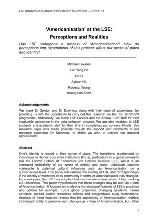 LSE GROUPS Report | PDF