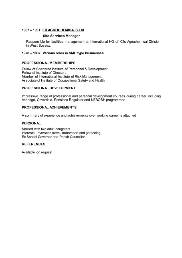 Simon Catford NED CV (2) | DOCX | Human Resources | Business