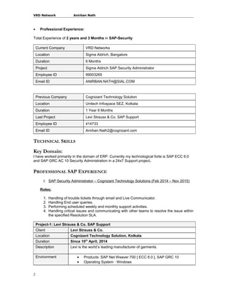 Anirban Nath resume | DOC | Databases | Computer Software and Applications