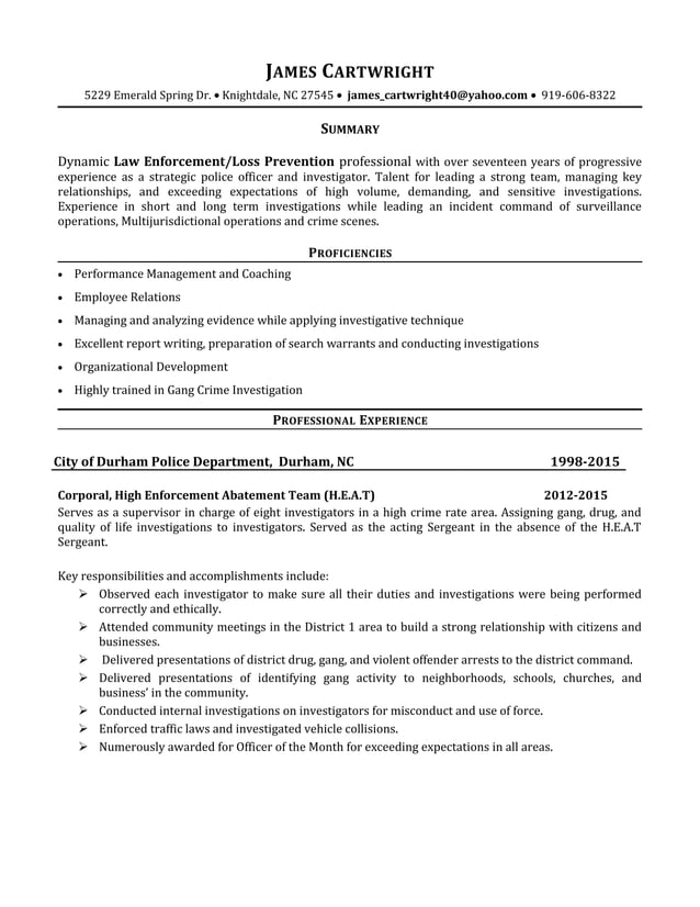 James Cartwright Resume I | PDF