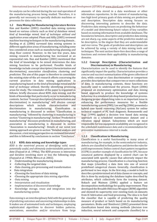 To Development Manufacturing and Education using Data Mining A Review | PDF