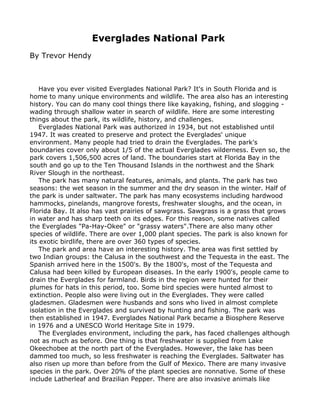 Everglades National Park | DOC | North America Travel | Travel Locations