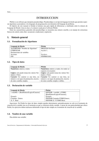 Sintaxis de PSeInt el da a entender todos los comandos del programa ...
