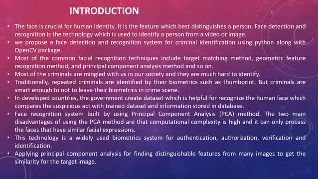 418 Automated Criminal Identification System Using Face Detection And Pptx
