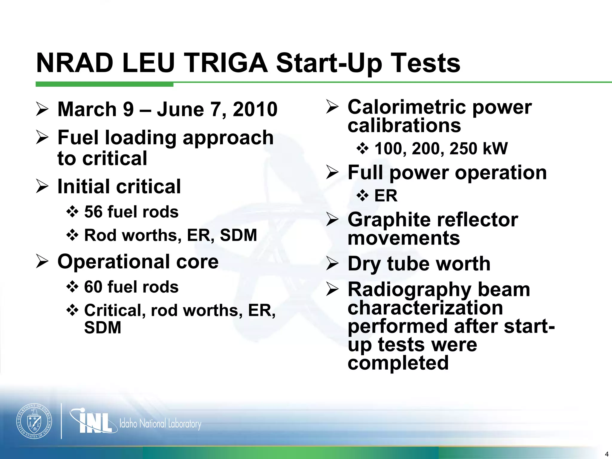 NRAD Reactor Benchmark Update | PPT