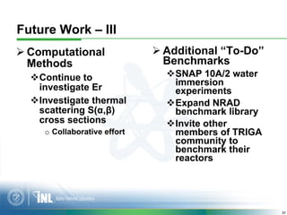 NRAD Reactor Benchmark Update | PPT | Free Download
