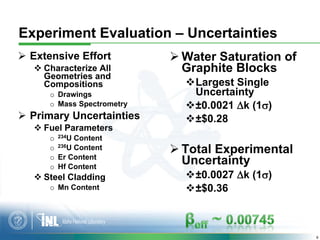NRAD Reactor Benchmark Update | PPT | Free Download