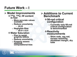 NRAD Reactor Benchmark Update | PPT
