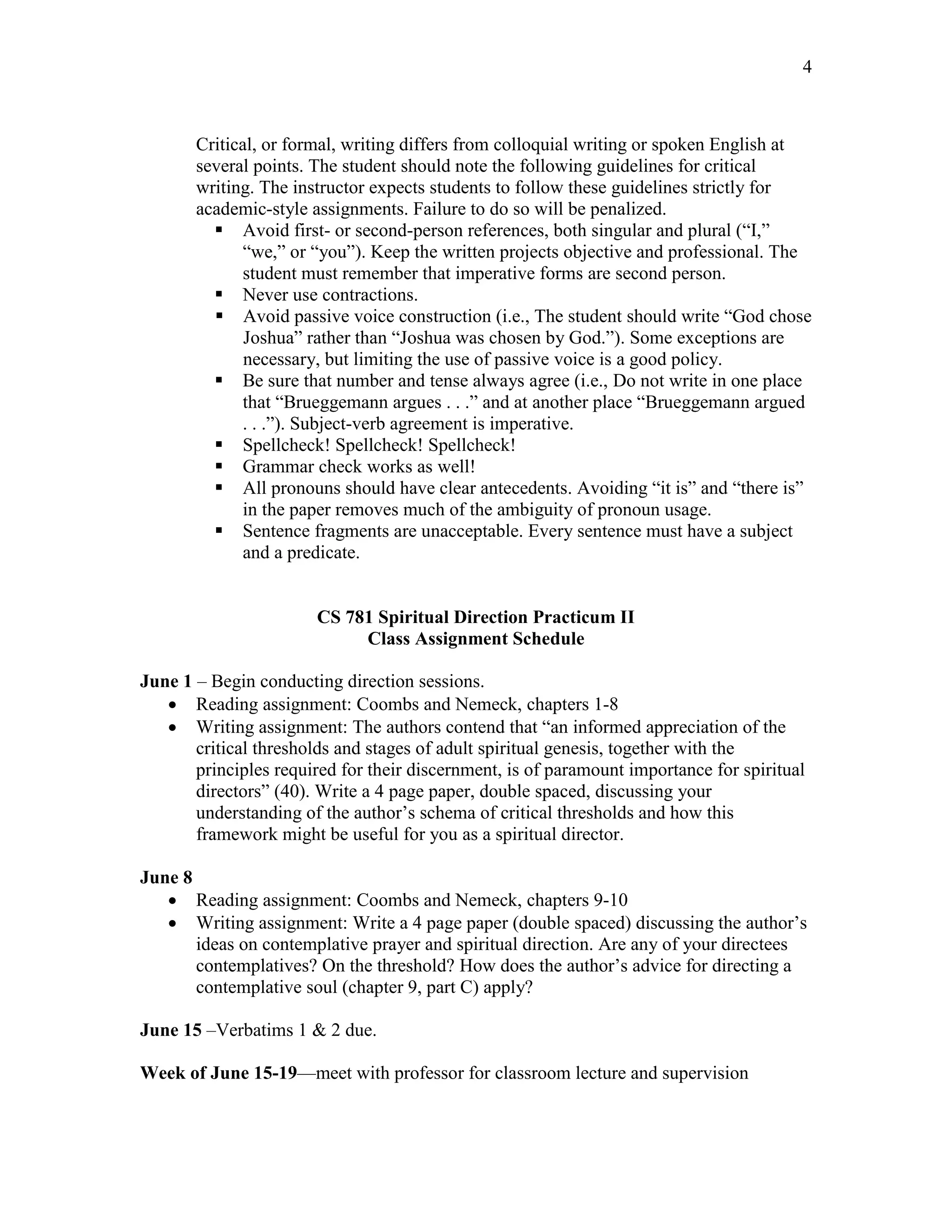 CS 781 Spiritual Direction Practicum II | PDF