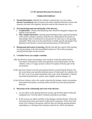 CS 781 Spiritual Direction Practicum II | PDF