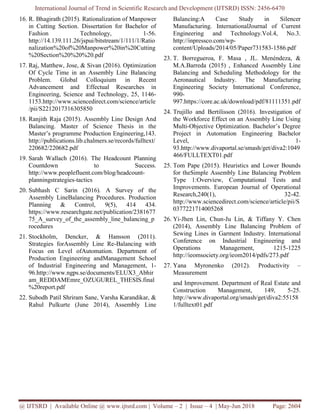 Productivity Improvement in a Sewing Line Through Line Balancing in a ...