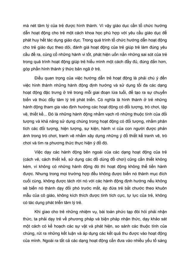 Giáo Trình Tâm Lý Học Trẻ Em Lứa Tuổi Mầm Non Từ Lọt Lòng Đến 6 Tuổi | PDF