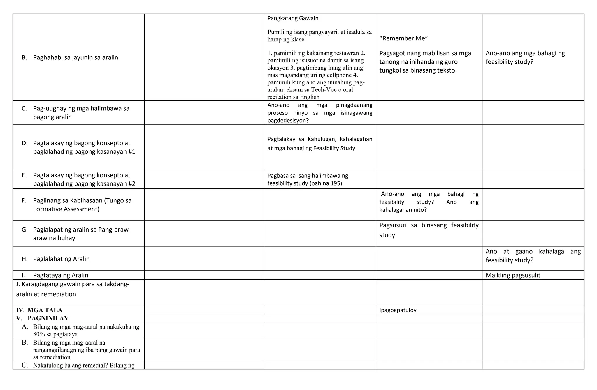 Feasibility Study DLL in Filipino sa PL. | DOCX