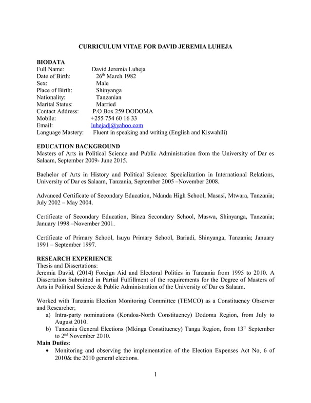 UP TO DATE CV | PDF