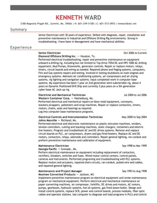 Kenneth Ward Resume A1 | PDF