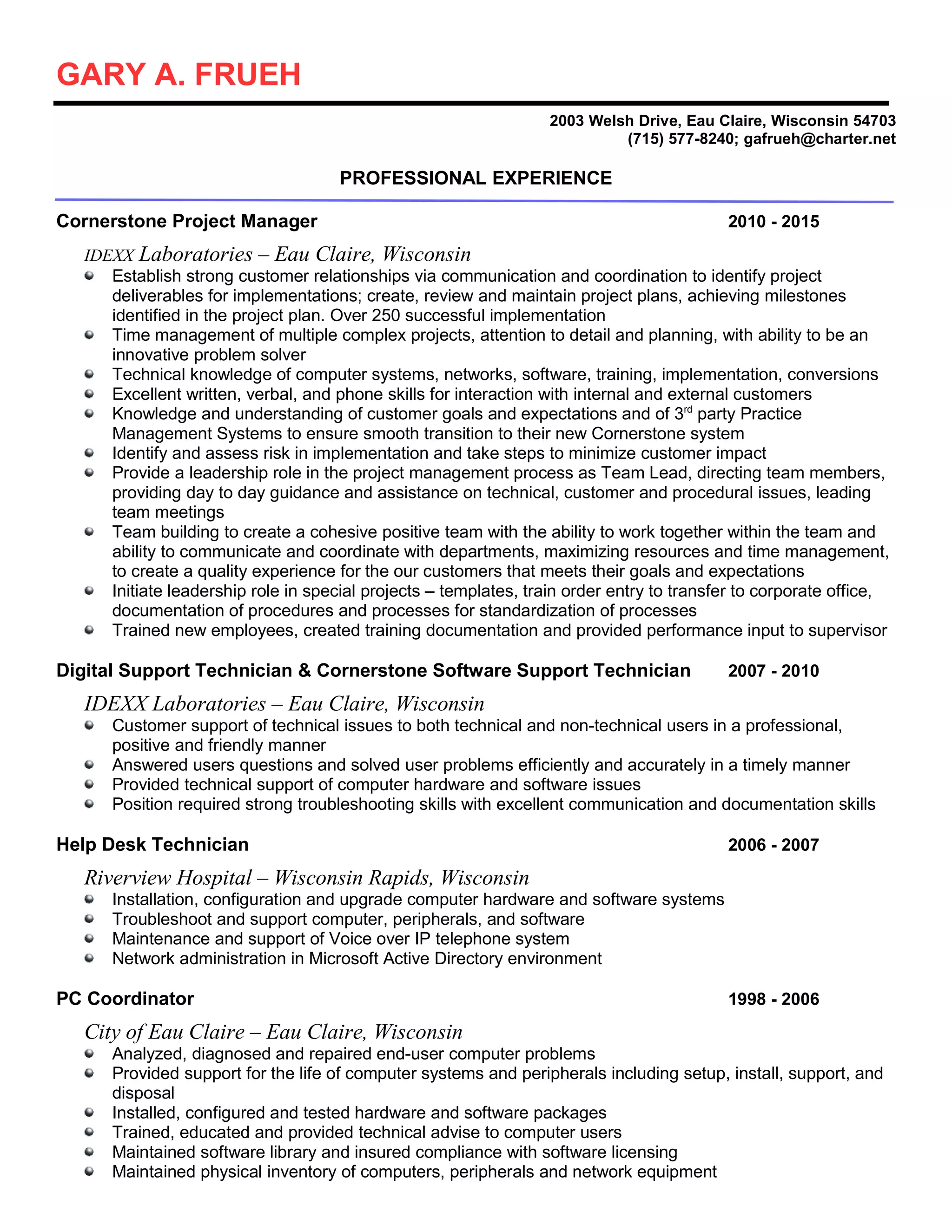 Gary's resume - 07272015 | PDF