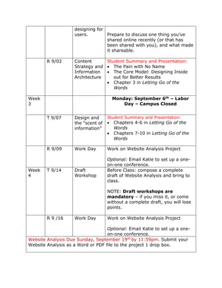 419 project1 schedule | PDF