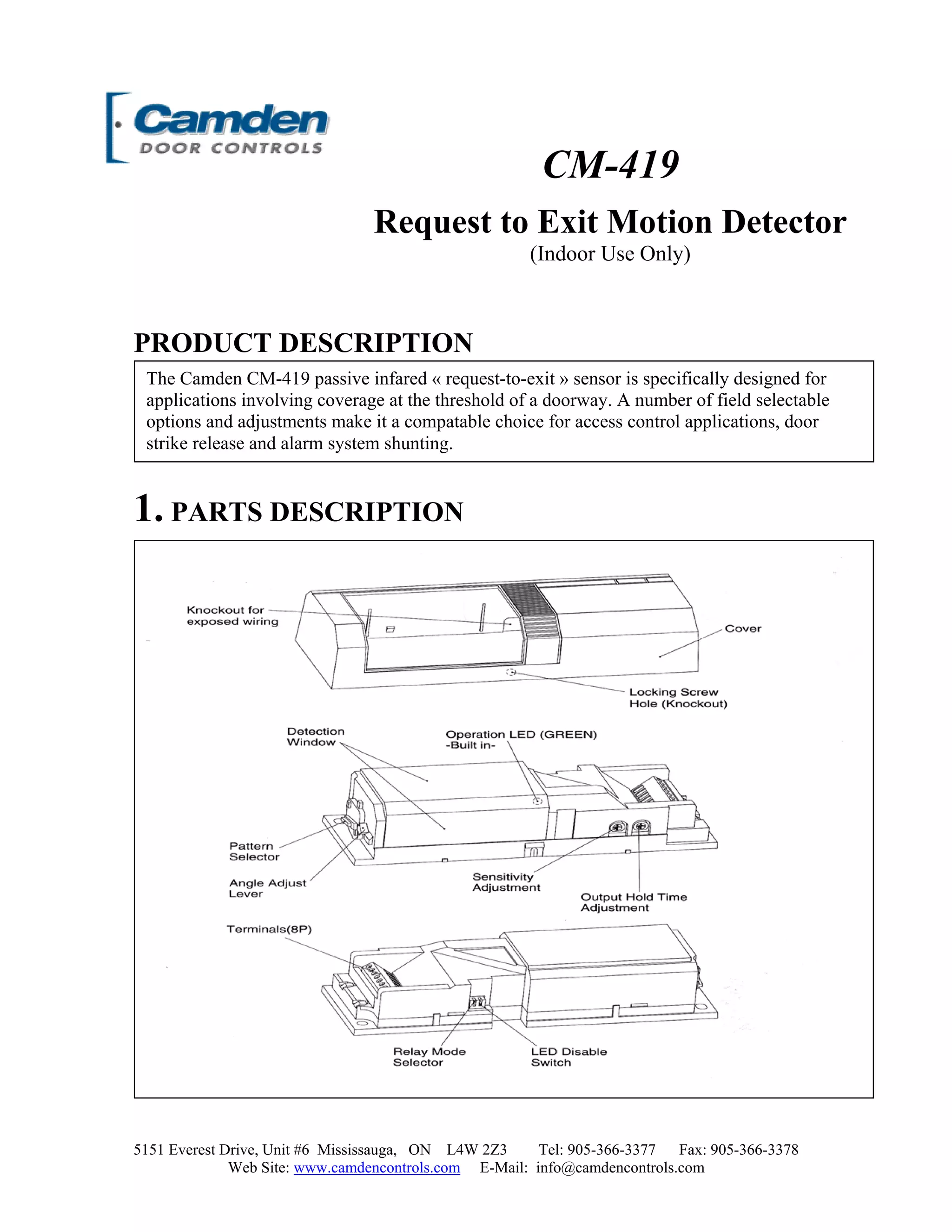 Camden 419W Instruction Manual | PDF