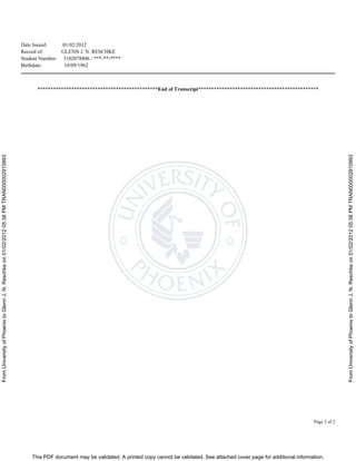 GR-Transcript - UOPHX | PDF