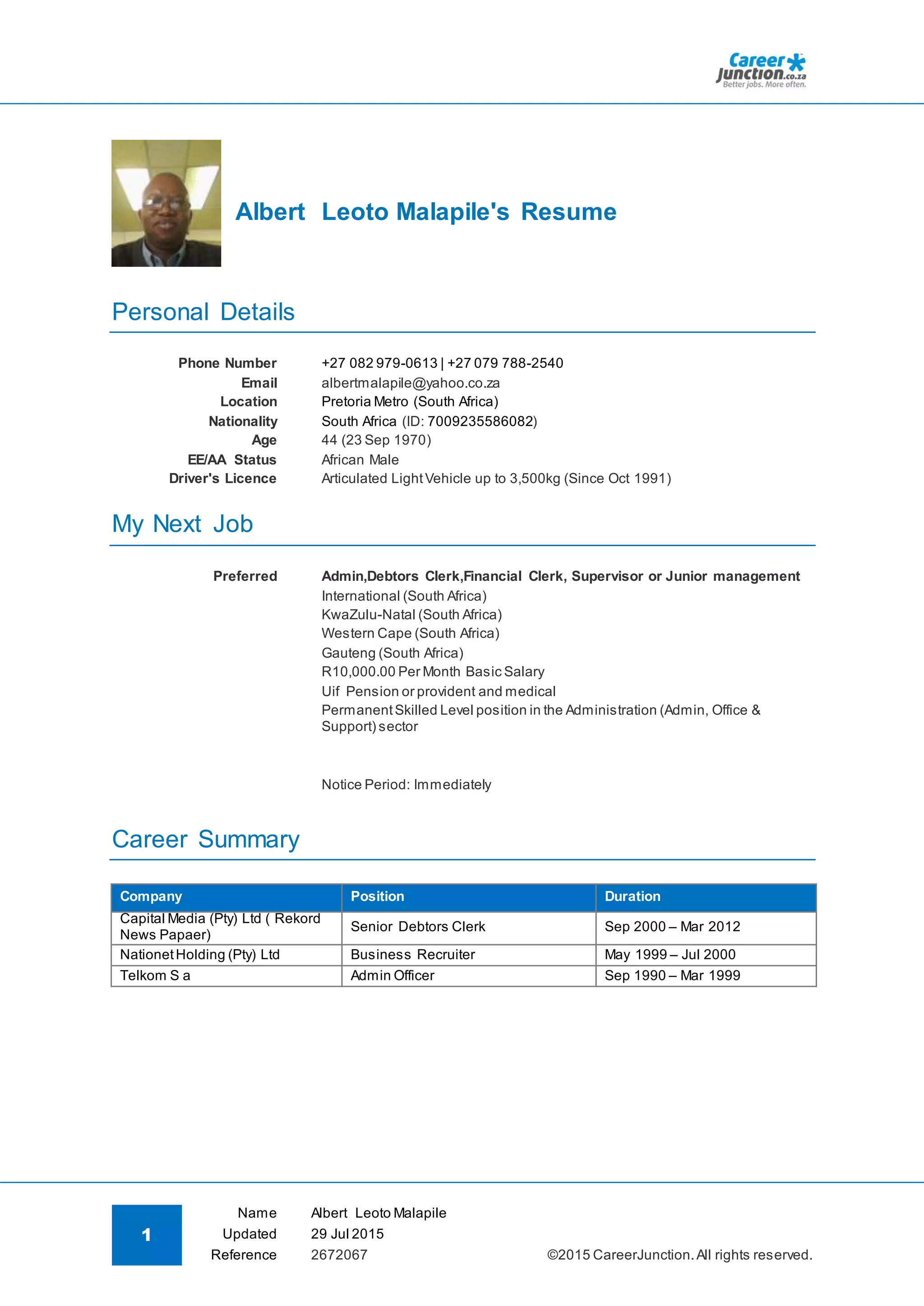 Albert__Leoto_Malapile's_Resume | PDF | Business Administration | Business