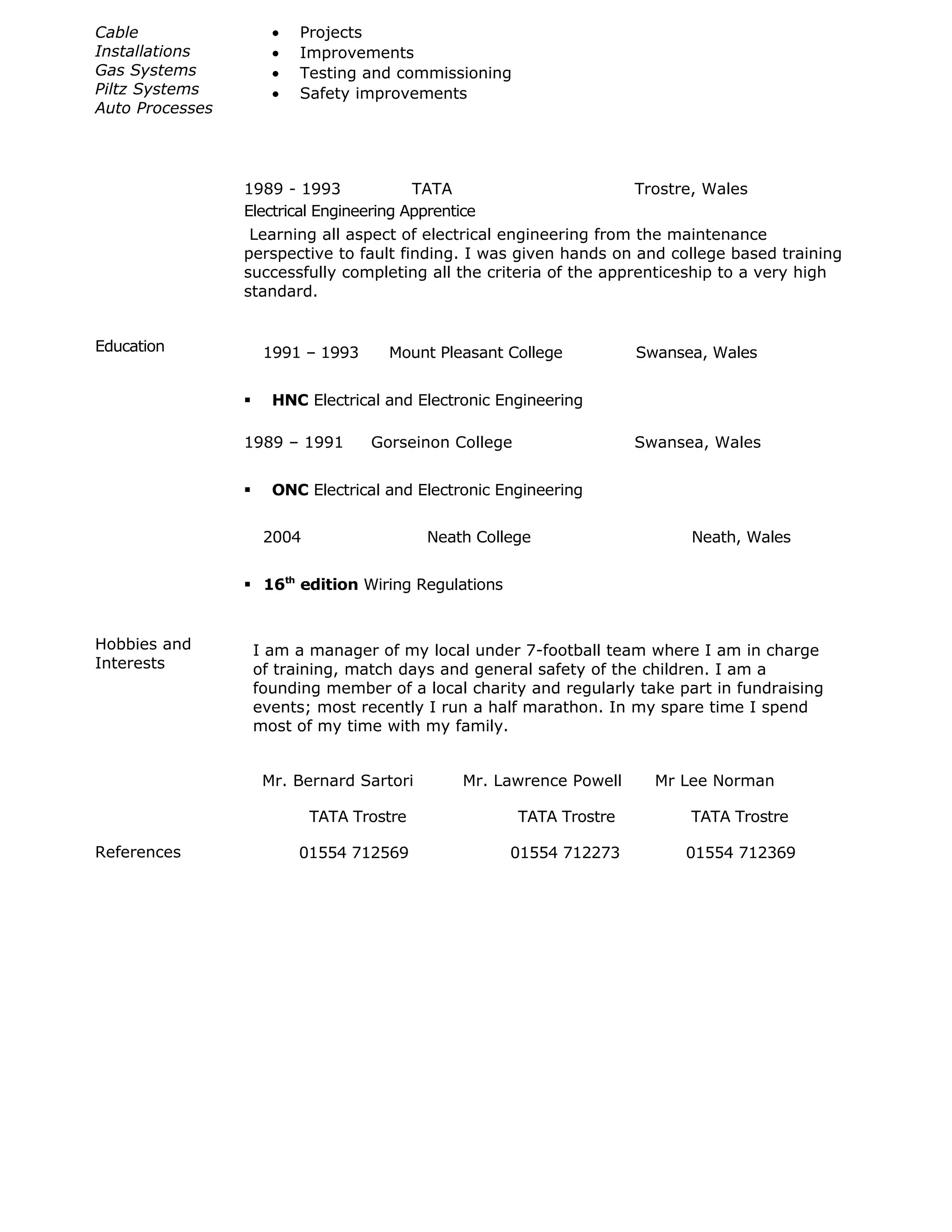 chris popham cv | DOC | Business | Business and Finance