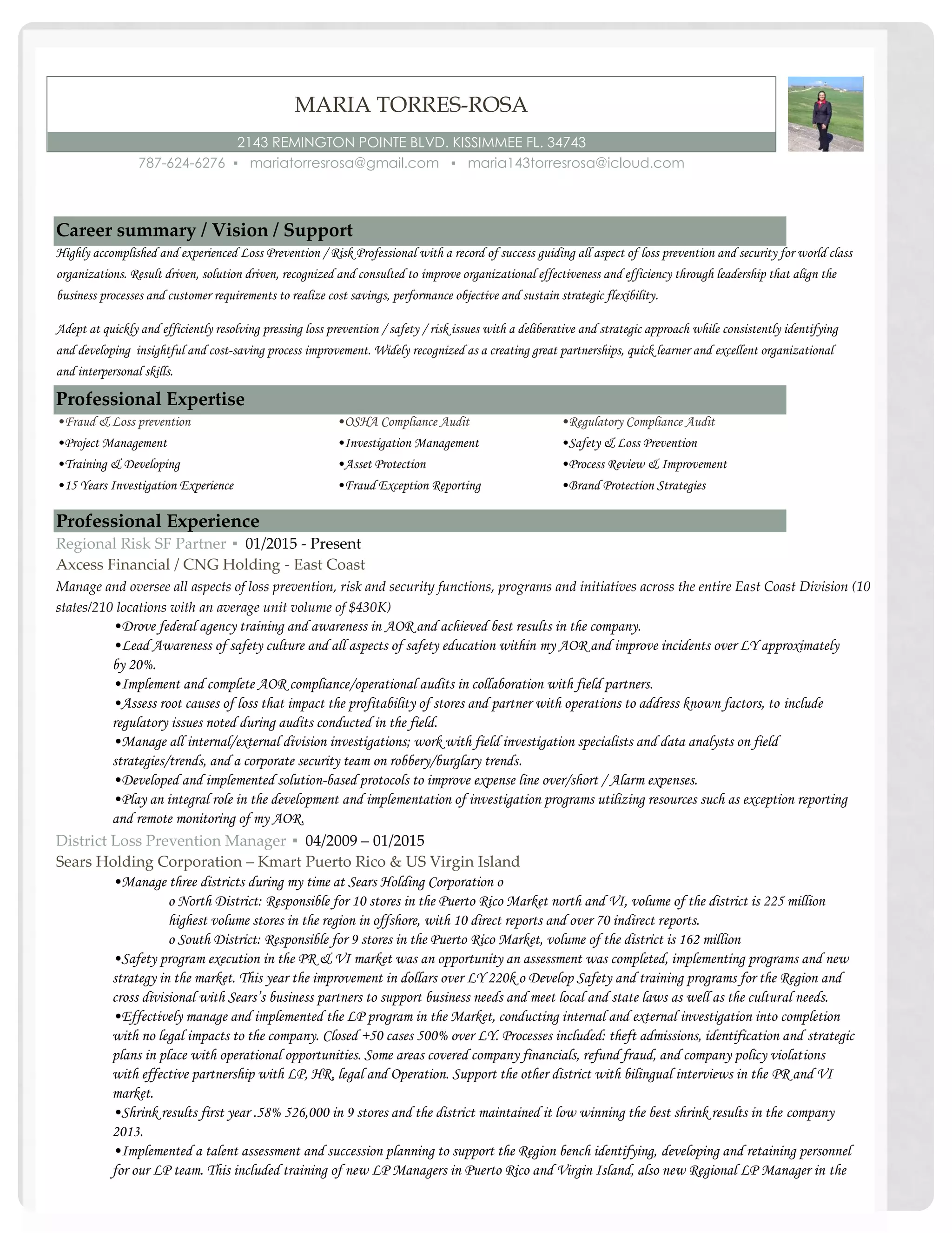 Maria Torres Rosa Resume 2016 | PDF