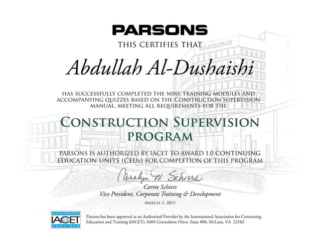 Construction Supervision Certificate | PDF